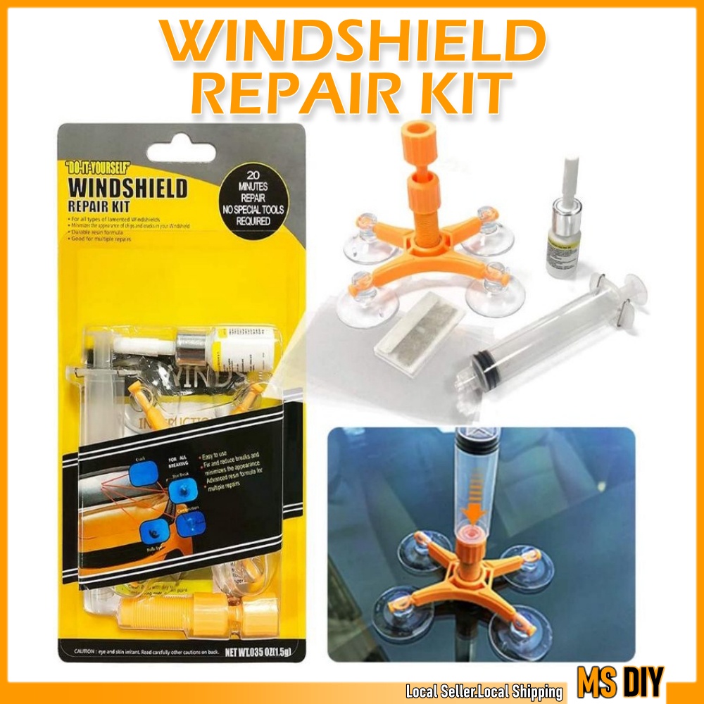 Car Window Glass Crack Chip Windscreen Repair Kit Cermin Pecah Retak ...