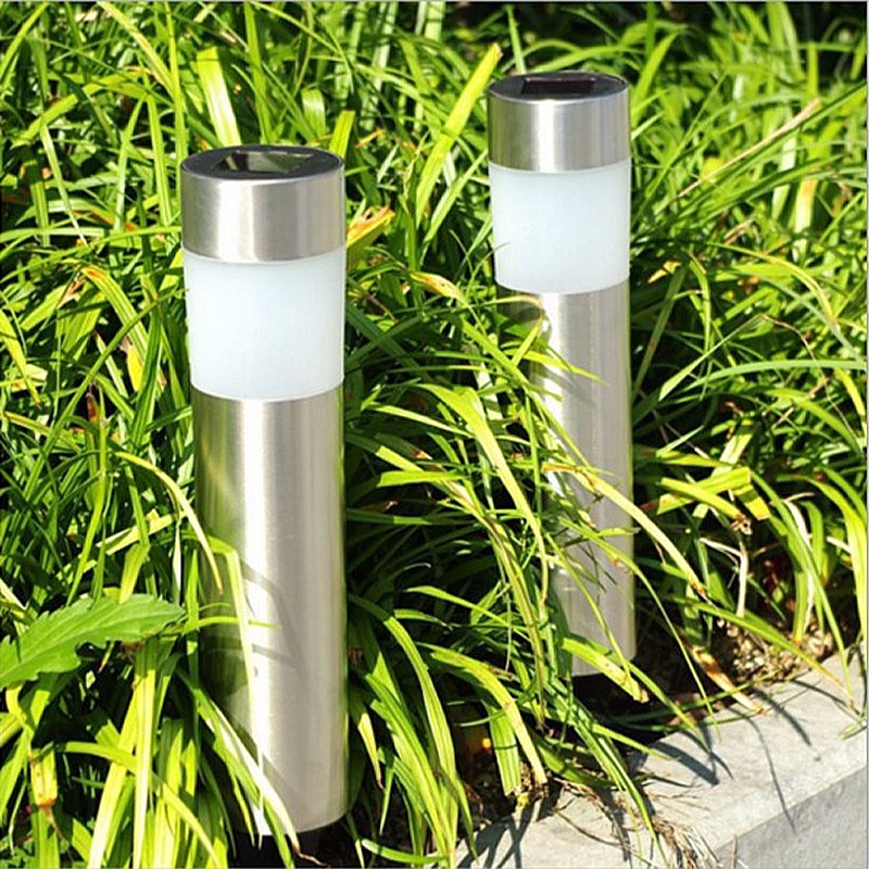 Stainless Steel Solar LED Tube Light Lawn Lighting Shining Auto ...