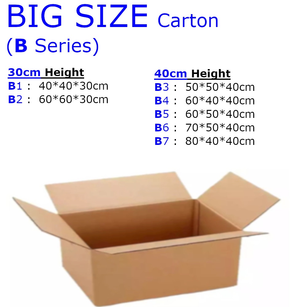 BIG SIZE Carton Box Moving House Packing Box Packaging Box Kotak Besar Saiz Pindah Rumah Good ...