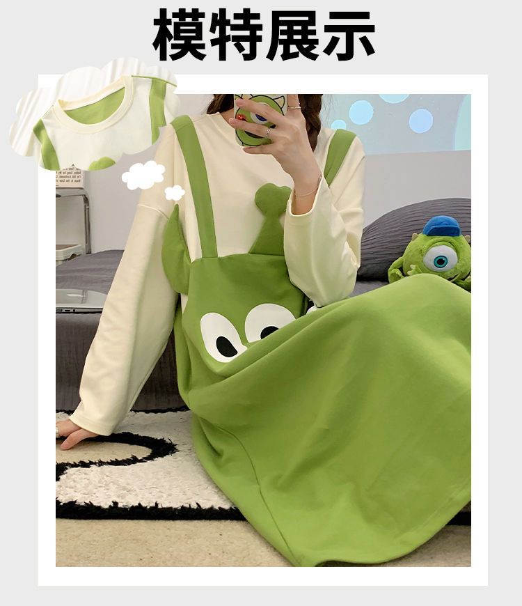 Nightdress Pajamas Women Spring Autumn Pure Cotton Long-Sleeved ...