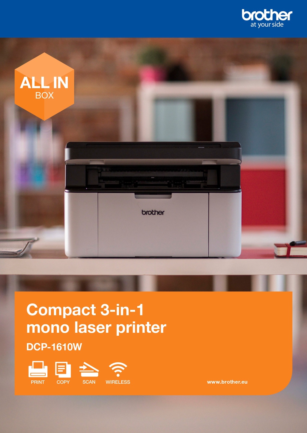 Brother Monochrome Laserjet A4 3in1 Printer DCP-1510 Wired DCP-1610W ...