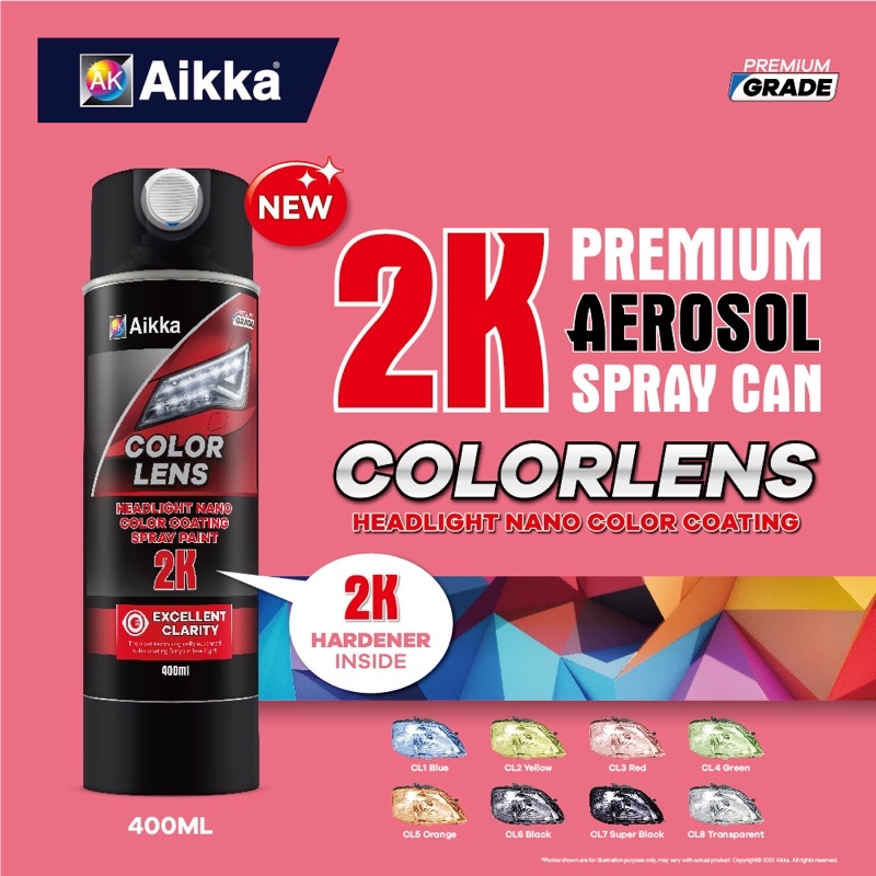6Pcs Set Aikka 2K Aerosol Headlight Nano Coating Spray Tin Color Lens ...