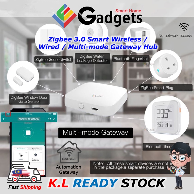 ZigBee 3.0 Bluetooth Smart Hub Gateway Bridge, Wireless Wired works ...