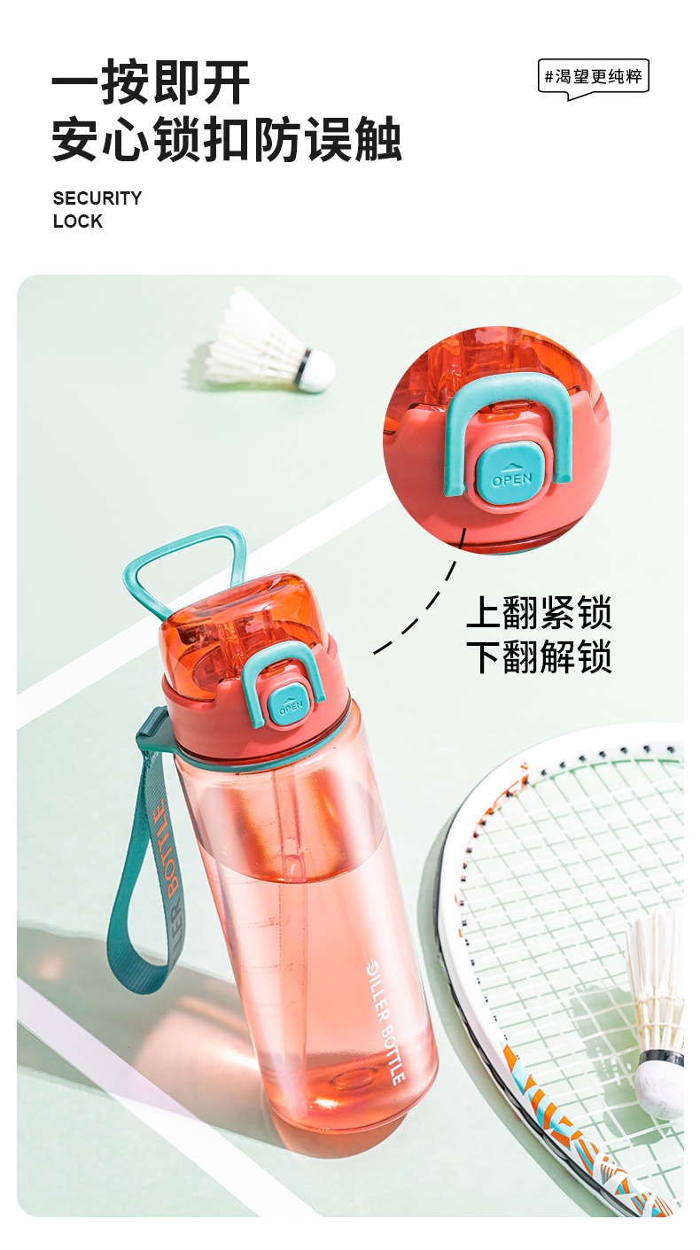 Diller Large Tritan Water Bottle With Spout Lid, Leak-Proof Frosted BPA-Free (900/1050ml) DB2318 ...