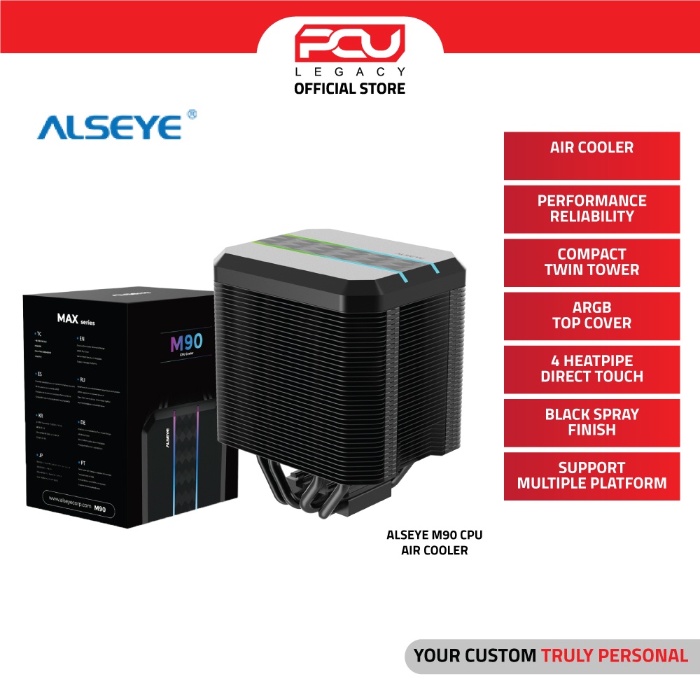 ALSEYE M90 CPU ARGB AIR COOLER | Shopee Malaysia
