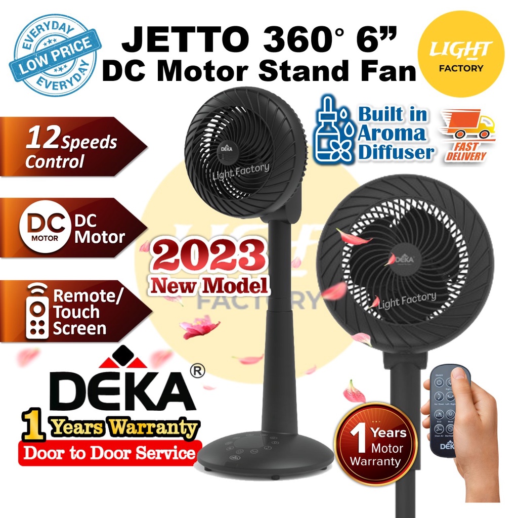 🔥NEW🔥DEKA JETTO-STF360 DC Motor Stand Fan/Table Fan 6" 3 Blades Air ...