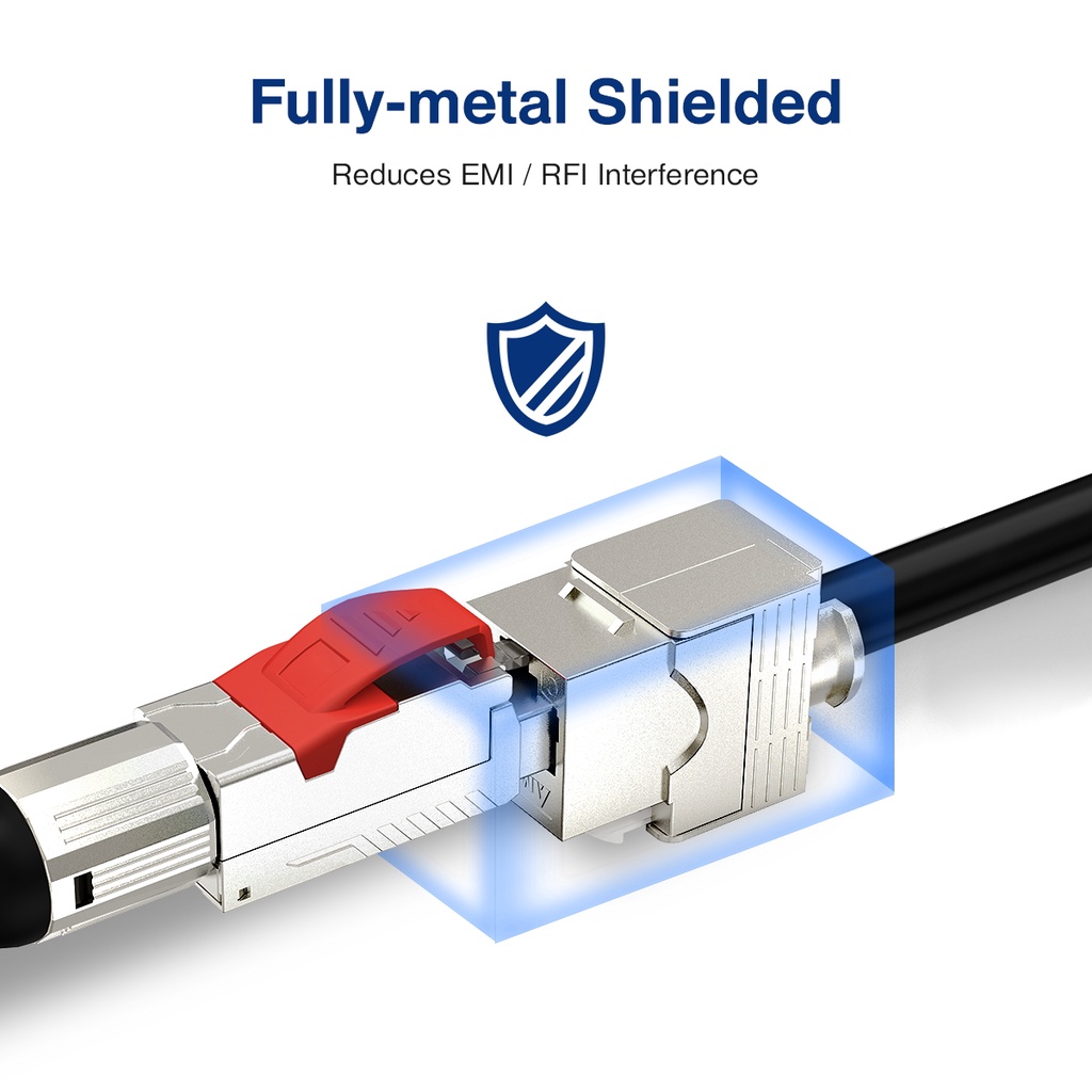AMPCOM CAT7 Keystone Jack Fluke DSX 8000 Passed AMPCOM Shielded Zinc ...