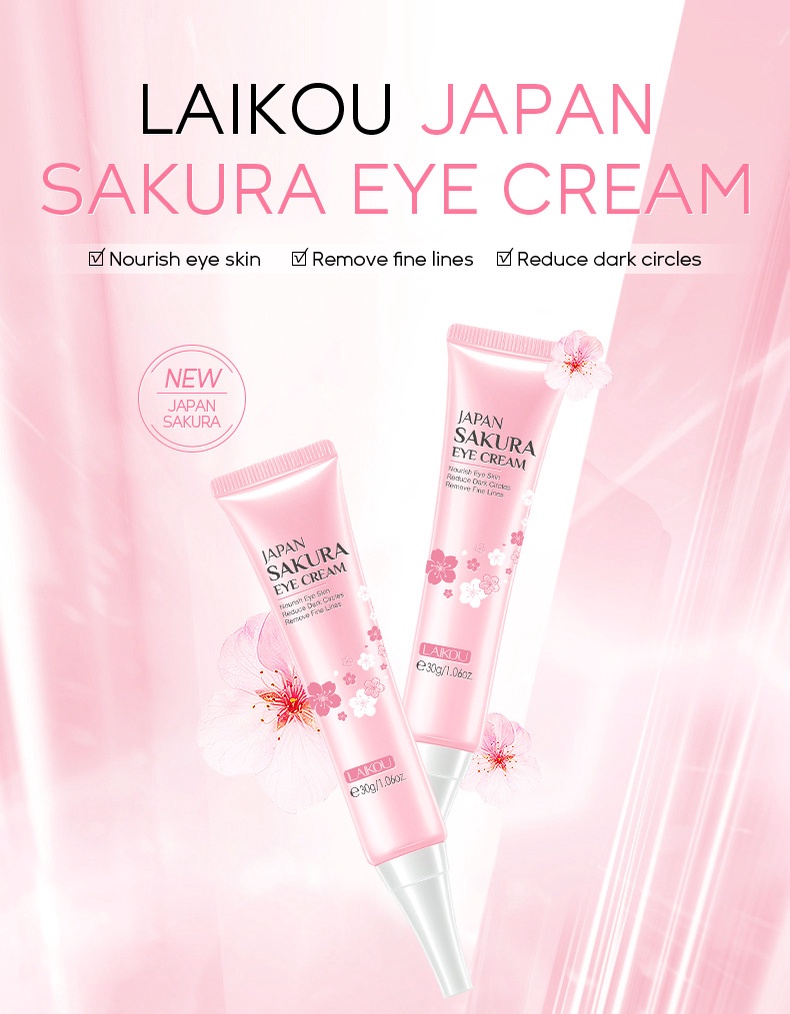 LAIKOU Japan Sakura Eye Cream Nourish Eye Skin Reduce Dark Circles ...
