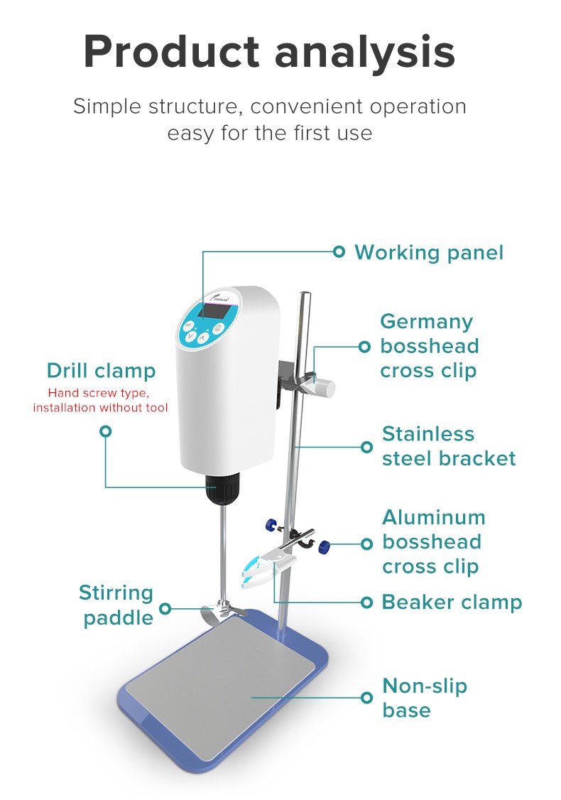 JOANLAB Electric Stirrer Laboratory Digital Mechanical Overhead Stirrer ...