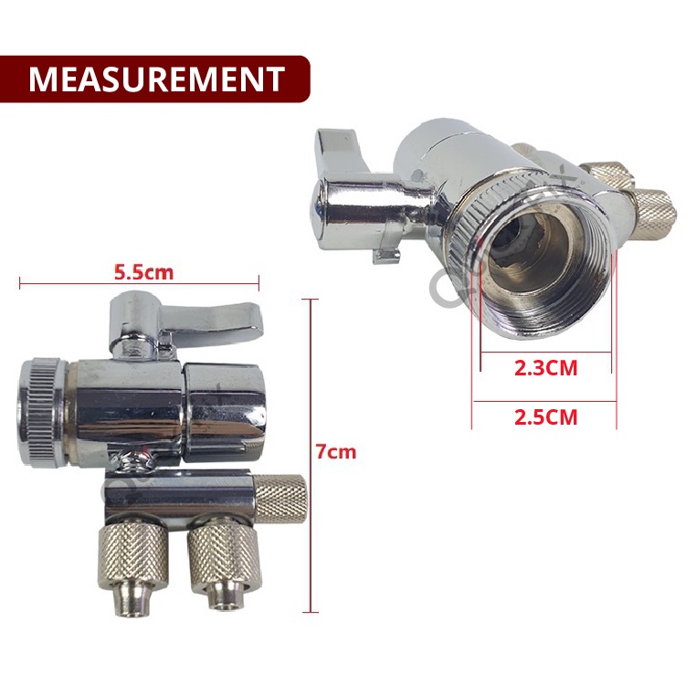 QuickFix ISANO Two Way 1/4" & 3/8" Diverter Faucet Valve For Countertop ...