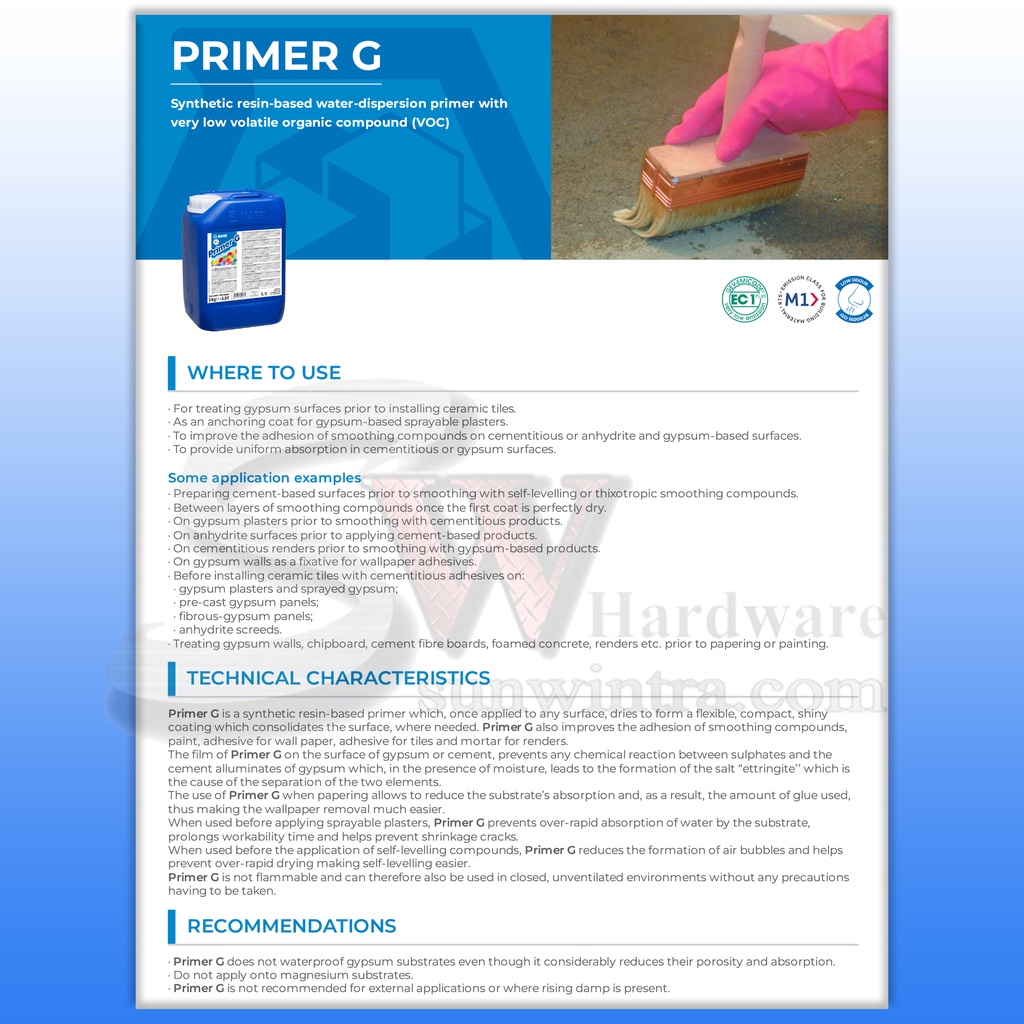 SW HARDWARE 5KG MAPEI PRIMER G (FOR SELF LEVELING USE) | Shopee Malaysia