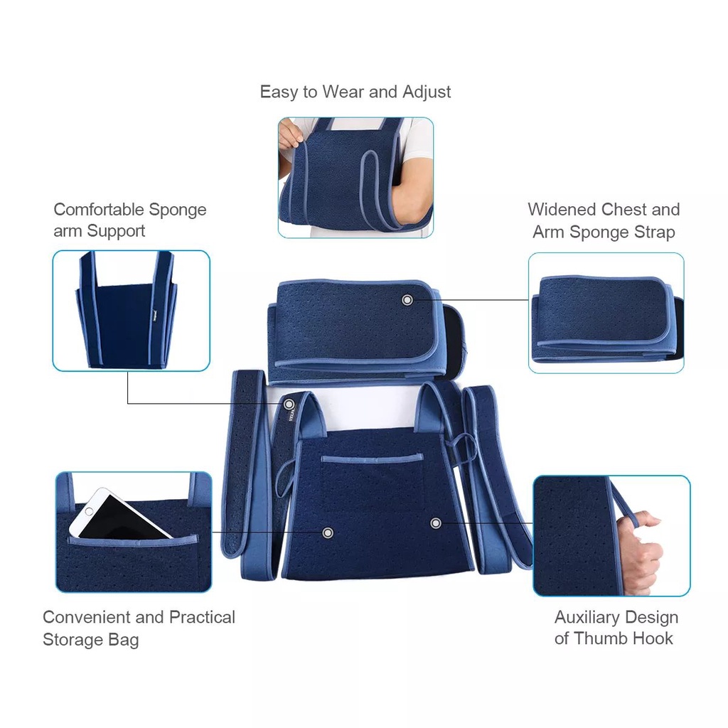 VELPEAU Arm Sling for Sleep, Shoulder Immobilizer for Women & Men ...