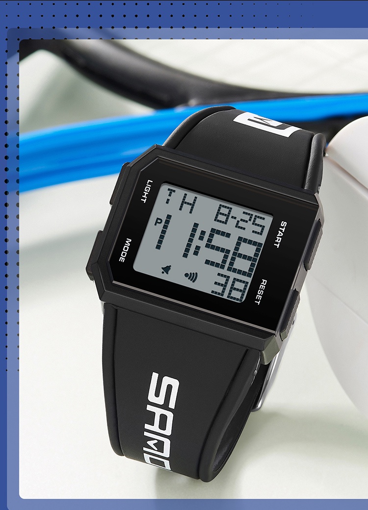 SANDA Multi-functional Sports Waterproof Square Men's Watch Luxury ...