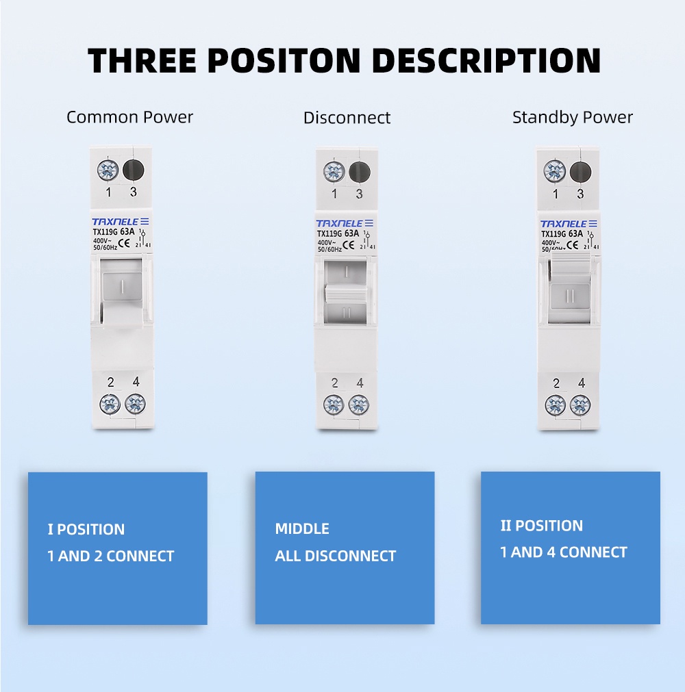 MTS 1P 40A 63A Dual Power Manual Transfer Isolating Switch Interlock ...