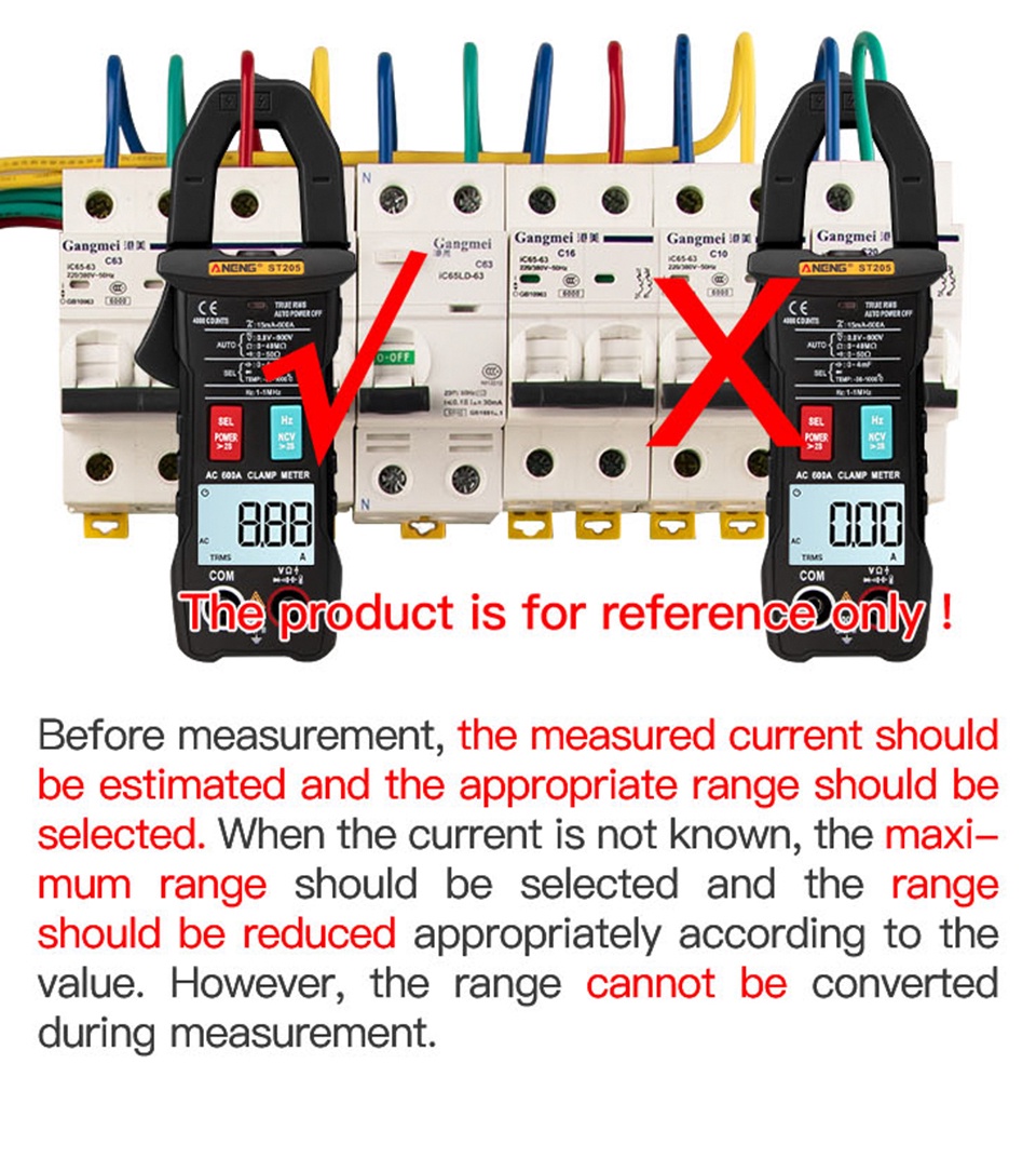 ANENG AT619 Clamp Meter AC Current Voice Broadcast Multimeter Ammeter ...