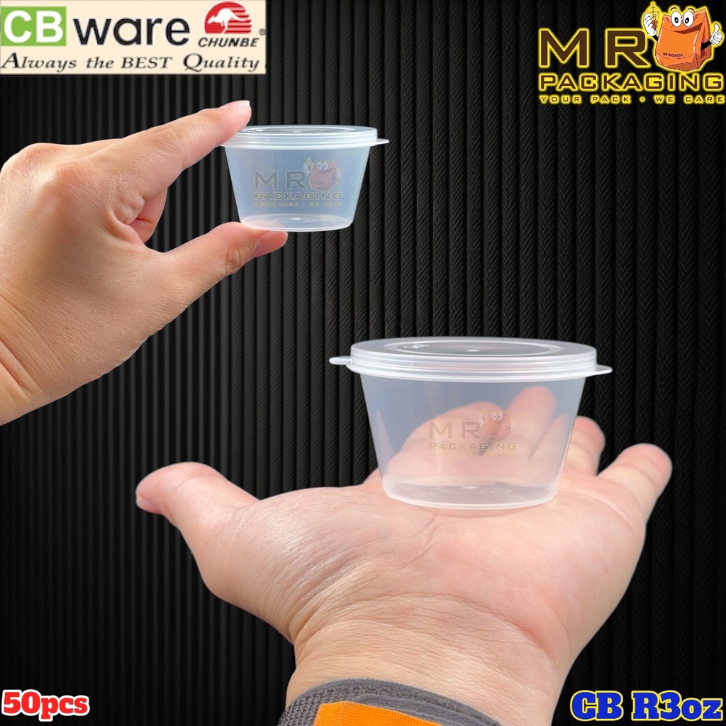 3.25oz Round Container Hinged Lid [ 50pcs± ] 3.25 oz 3oz Disposable ...