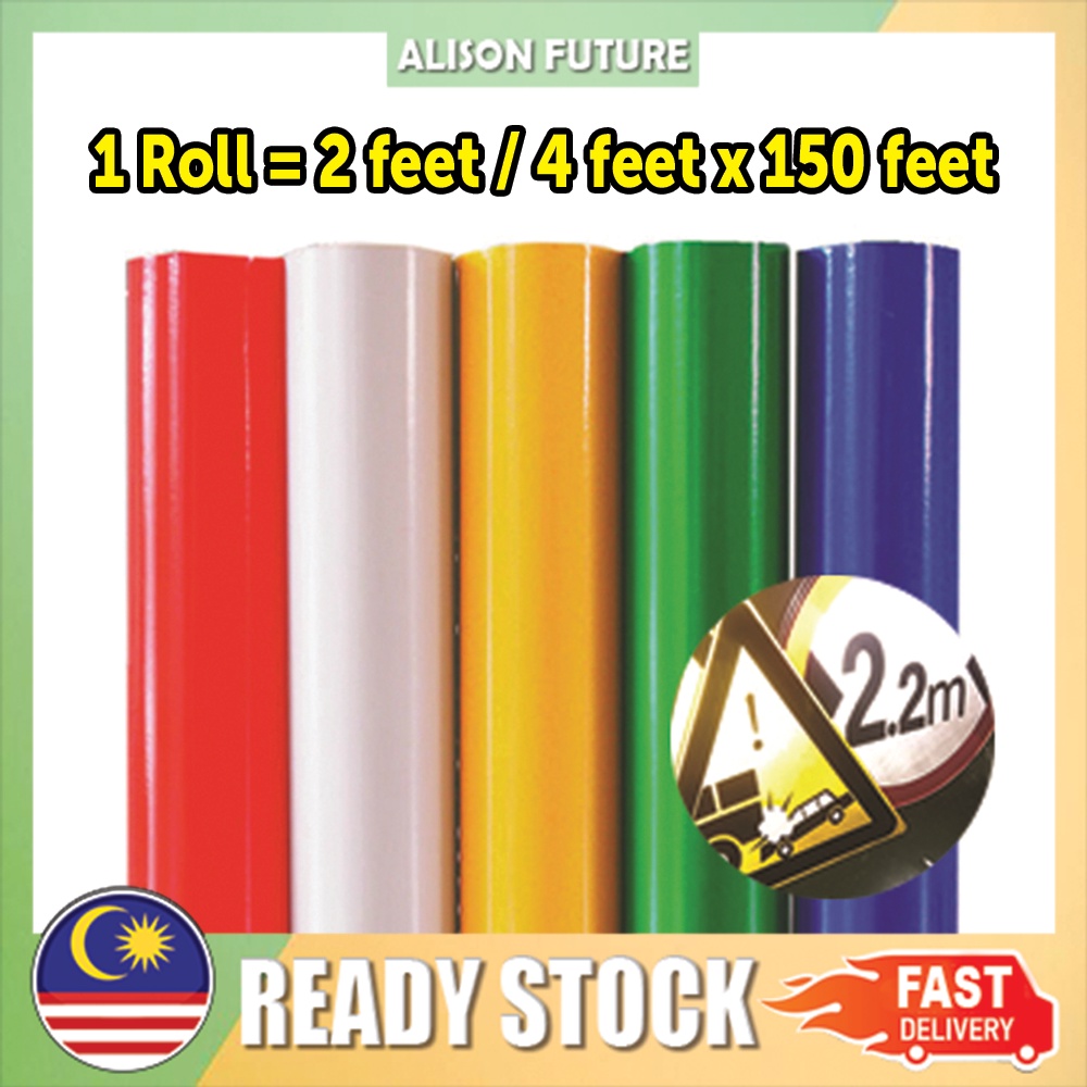2Ft / 4Ft Reflective Vinyl Sticker Self-Adhesive Safety Warning Sign ...