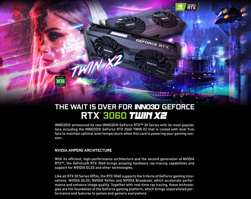 INNO3D NVIDIA GeForce RTX 3060 TWIN X2 12GB GDDR6 Graphic Card | Shopee Malaysia