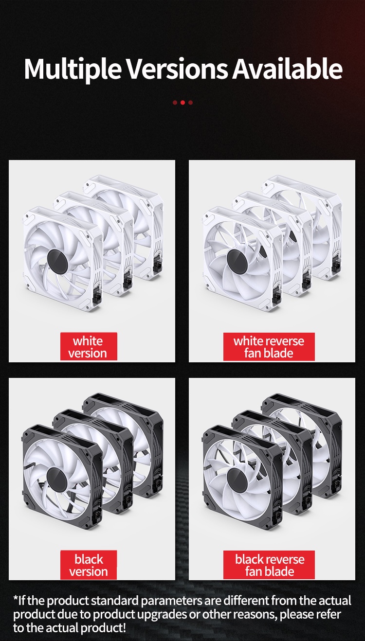 JONSBO ZG-120WR ARGB Building Block Fan Black White Splicable Tandem ...