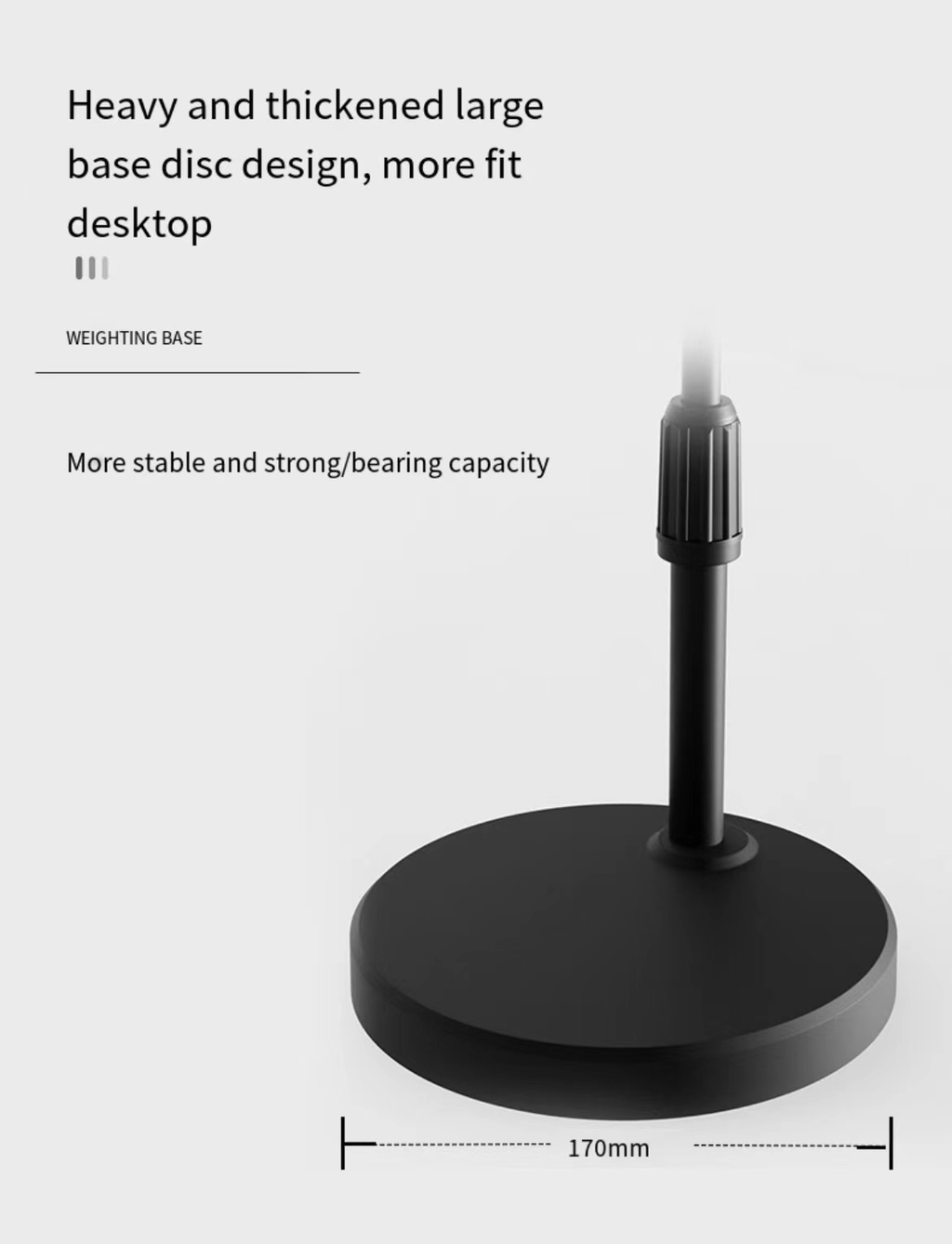 New base weighted disk microphone stand metal lifting rod desktop ...
