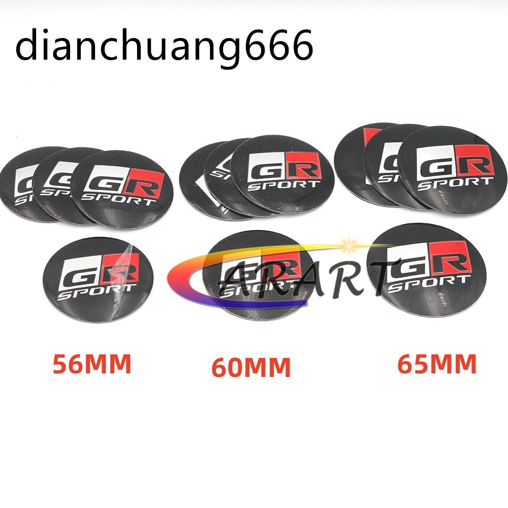 4pcs 56/60/65mm Gr Sport Car Wheel Center Stickers Hub Cap Decal For ...
