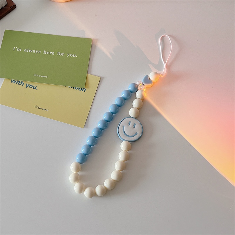 Cute Smiley Mobile Phone Straps Charm Compatible For iPhone Bracelet ...