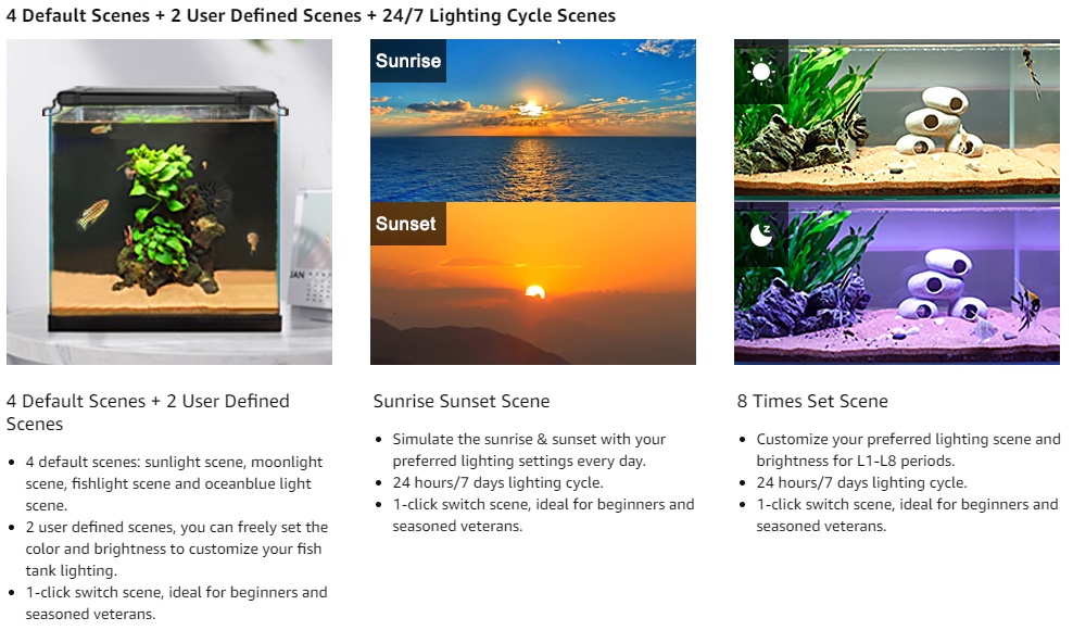 (in stock)30-120CM Smart Aquarium Light, Bluetooth LED Light App ...