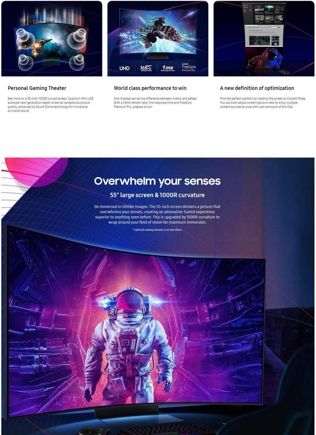 SAMSUNG ODYSSEY ARK G97 55" 4K CURVED GAMING MONITOR (3 Years Warranty ...