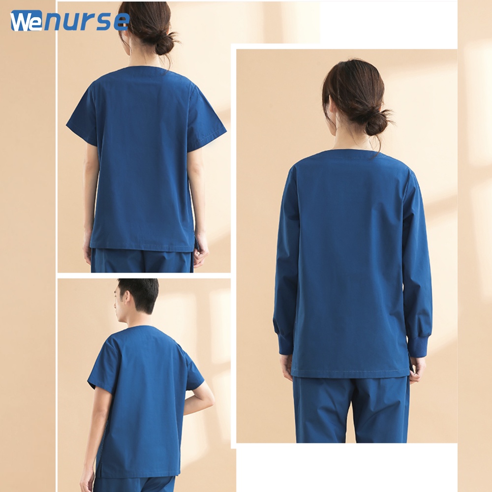 【READY STOCK】LONG SLEEVE MEDICAL SCRUB SUIT BAJU SCRUB TOP+PANTS UNISEX ...
