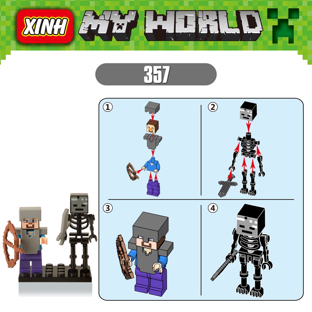 Compatible with LEGO Minecraft bricks and minifigure toys Compatible ...