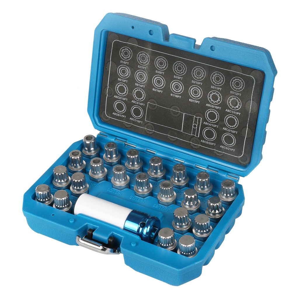 FXTUL 23pcs Wheel Lock Lugnut Anti-Theft Lug Nut Screw Removal Key ...