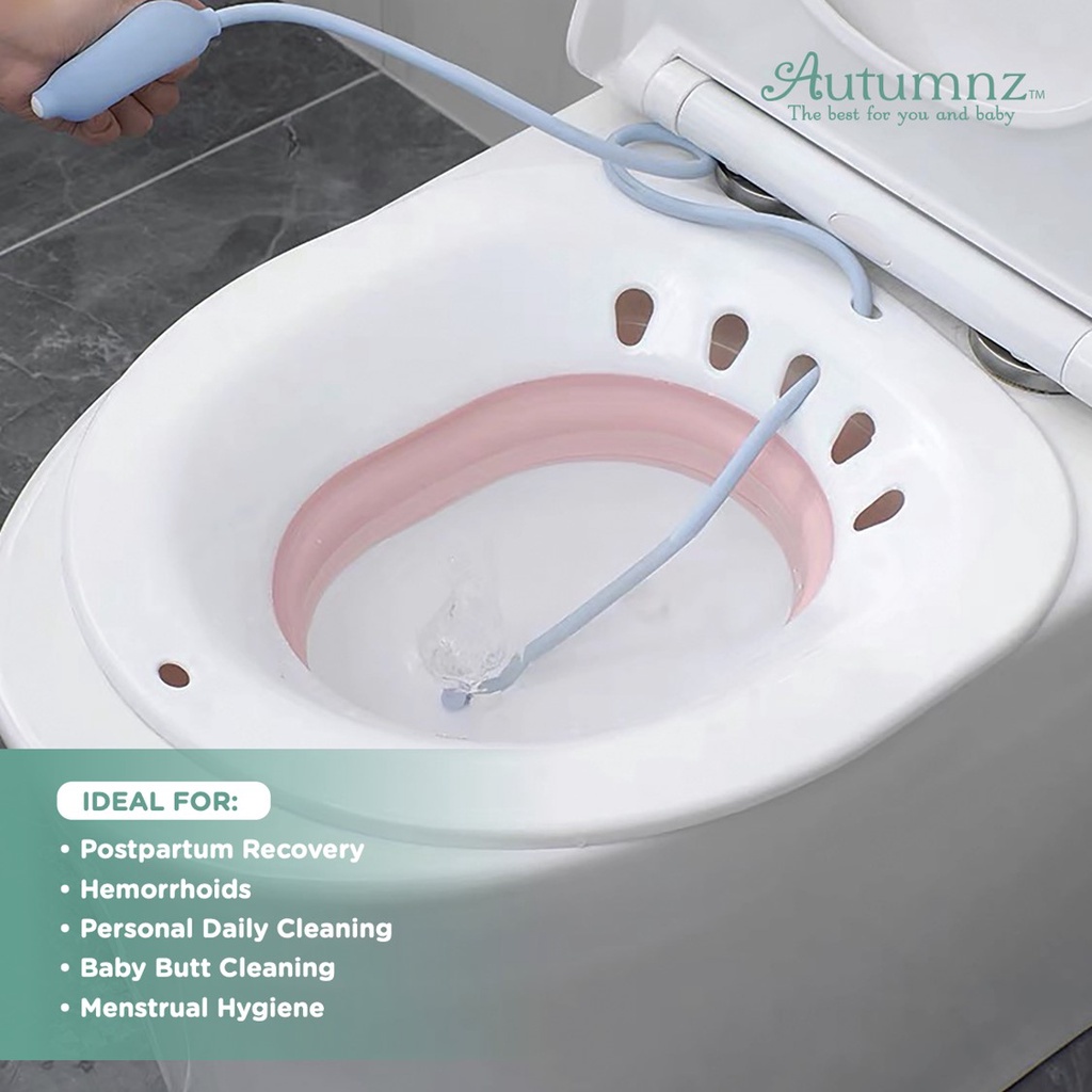 Autumnz Foldable Sitz Bath With Pump (Fits for most toilet bowl ...