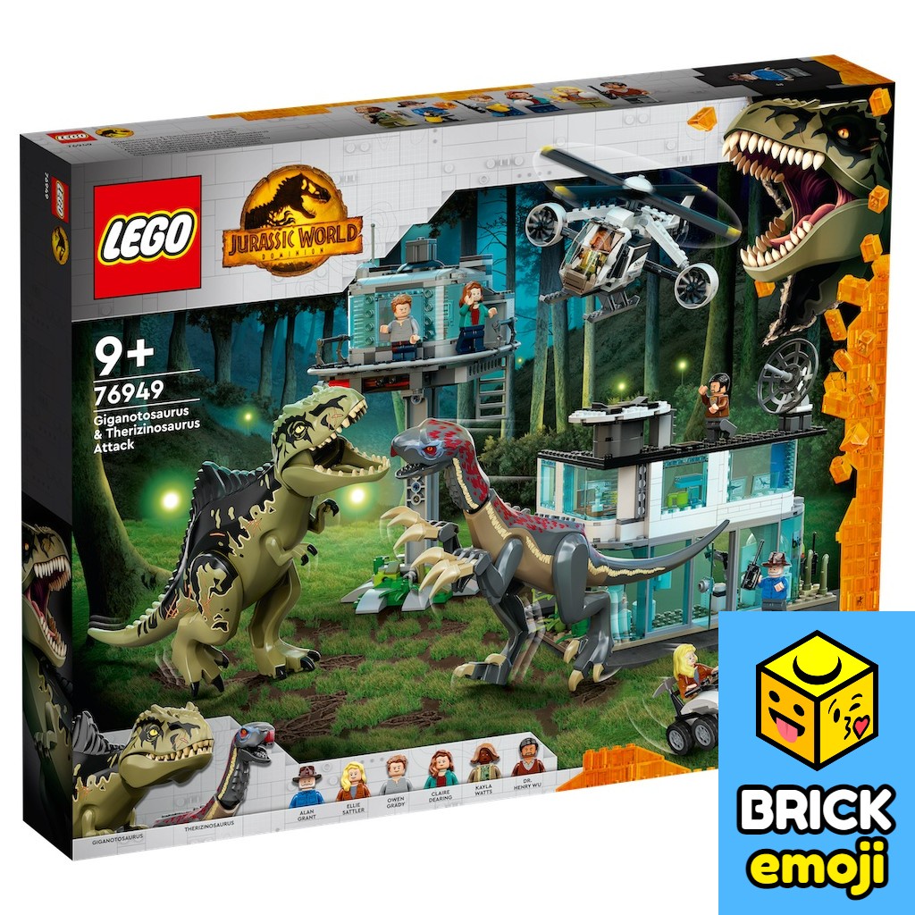 LEGO 76949 Jurassic World Giganotosaurus & Therizinosaurus Attack ...