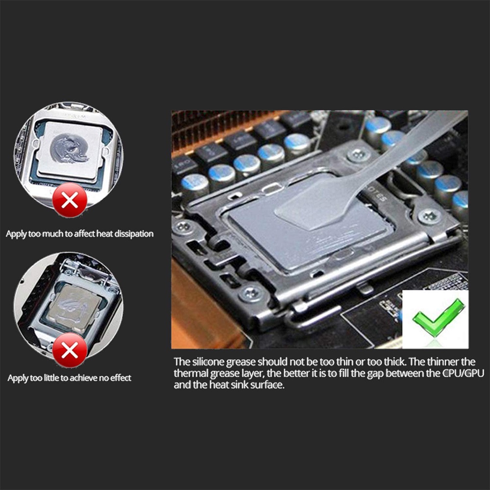 AMPCOM Thermal Grease Kit Conductivity 13.4W/m-K for SSD CPU GPU VGA | Shopee Malaysia