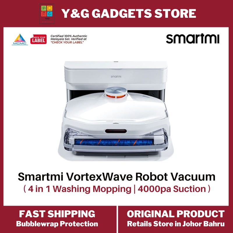 Smartmi VortexWave Robot Vacuum Cleaner [4000PA Suction Power | Washing ...