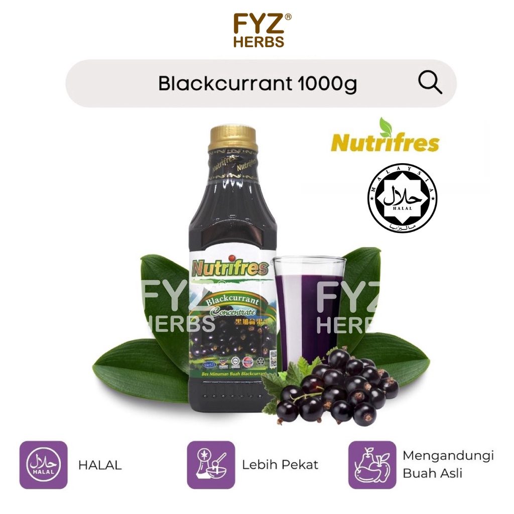 Nutrifres Blackcurrant Fruit Juice Concentrate / Cordial (1000g ...