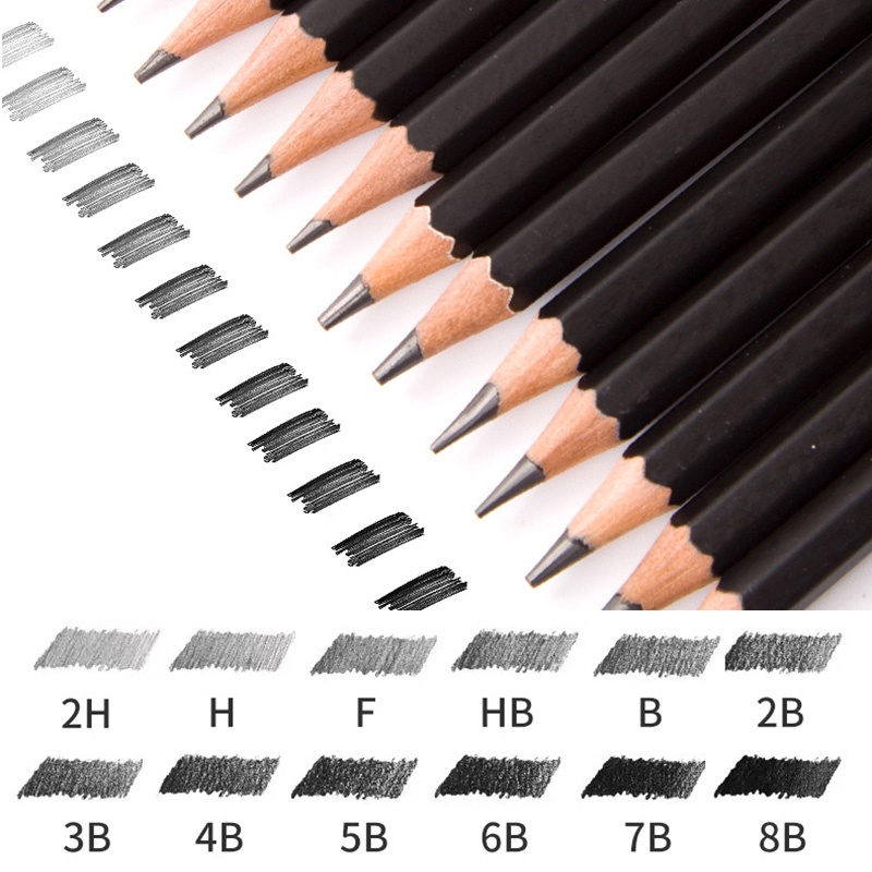 2H-8B Drawing Sketch Graphic Pencil Set 12 pcs/box Professional ...