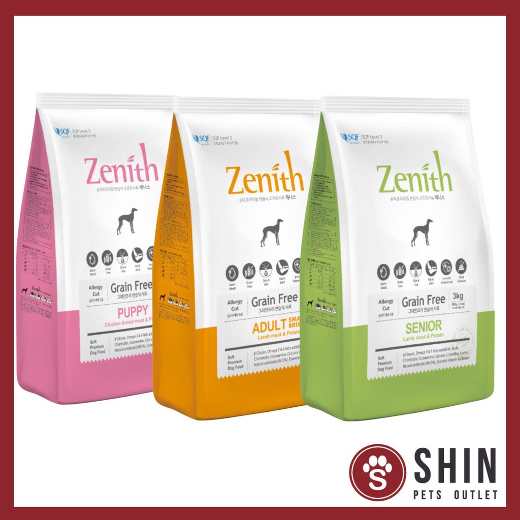 Zenith Soft Dog Dry Food - 3kg / Lamb / Puppy / Senior / Chicken Breast ...