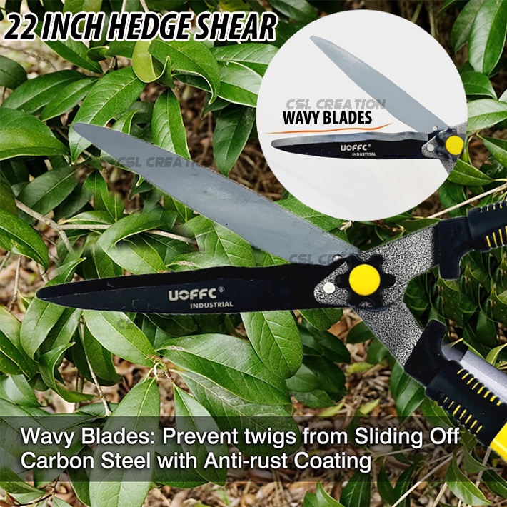 UOFFC 22inch Heavy Duty Garden Pruning Shear Grass Trimmer Cutter Wavy ...