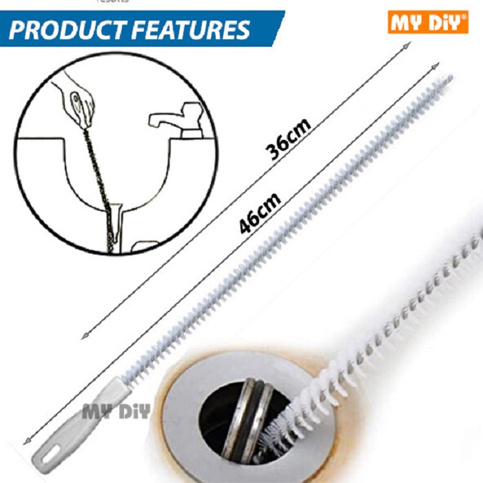 MYDIYHOMEDEPOT - Pipe Cleaning Brush Sink Overflow Drain Clog Dredge ...