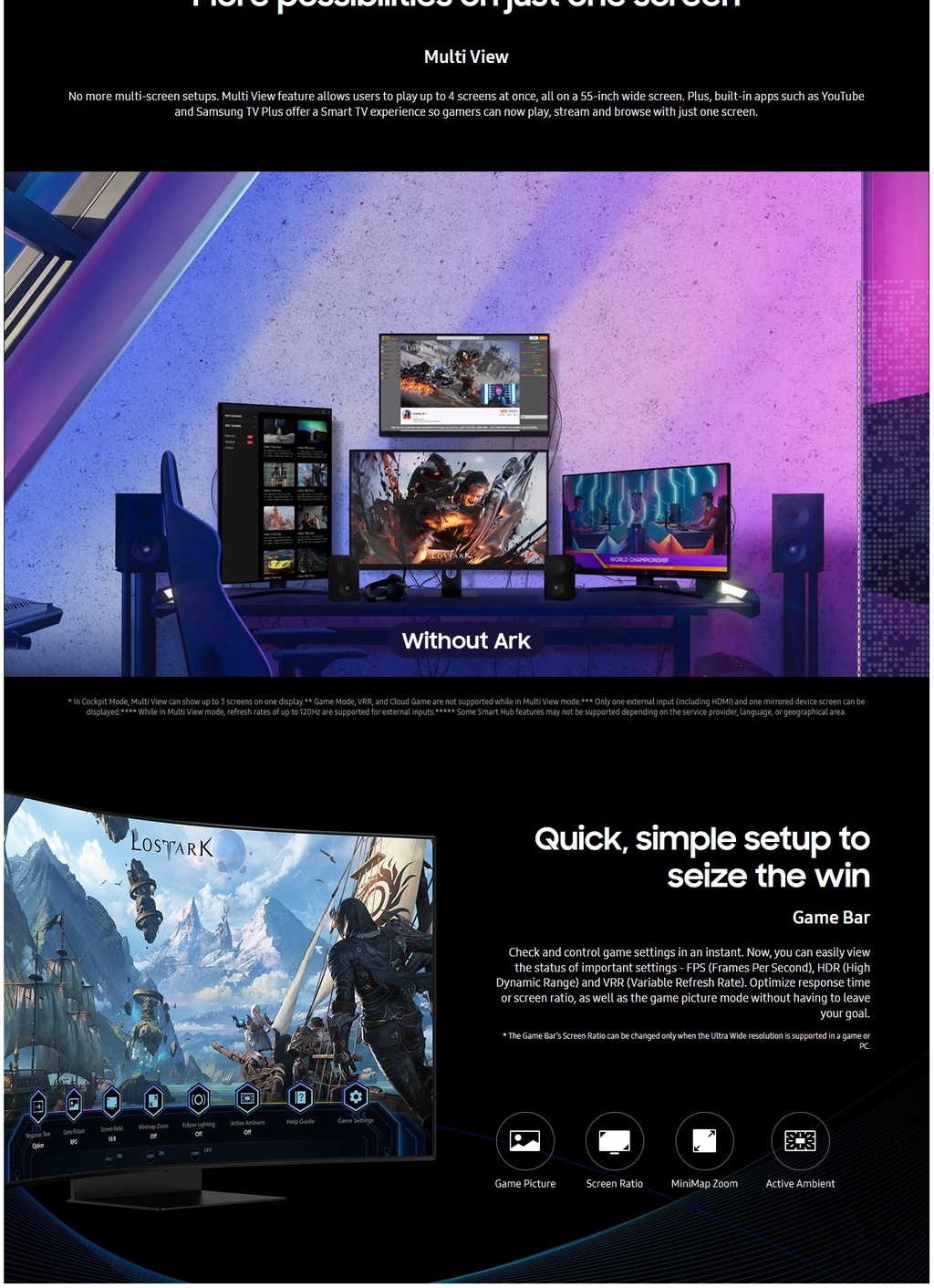 SAMSUNG ODYSSEY ARK G97 55" 4K CURVED GAMING MONITOR (3 Years Warranty ...