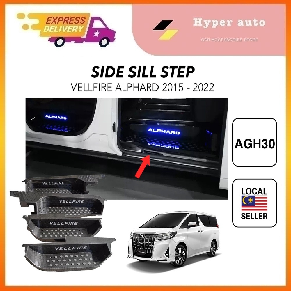 Toyota Alphard Vellfire AGH30 2015-2022 Side Sill Step LED sill plates ...