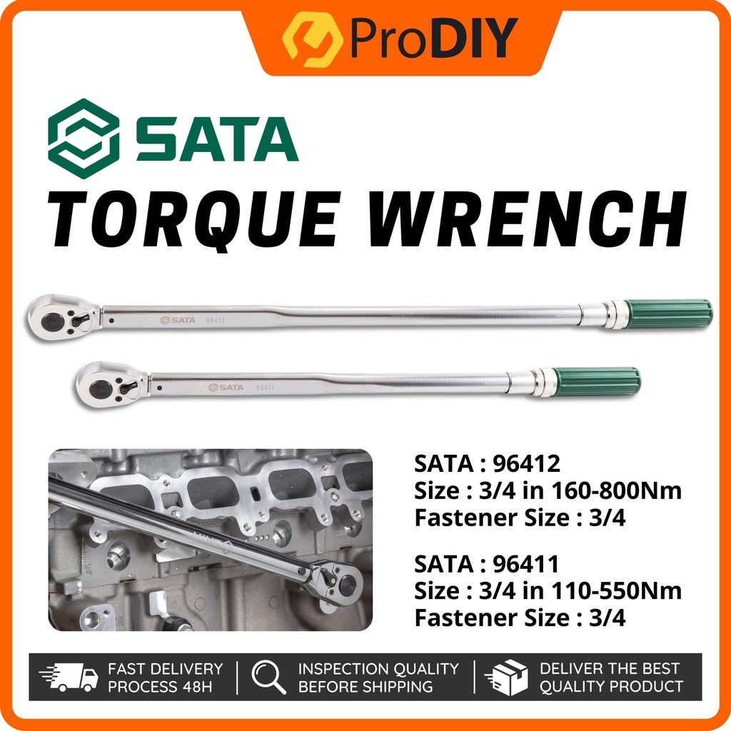 SATA 96411 110-550Nm 3/4" | 96412 160-800Nm 3/4" Adjustable Mechanical ...