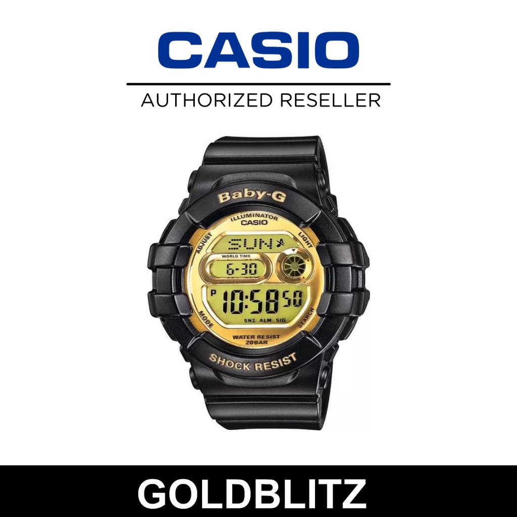 Casio Baby-G BGD-141-1 Digital Shiny Gold-Tone Dial Black Resin Watch ...