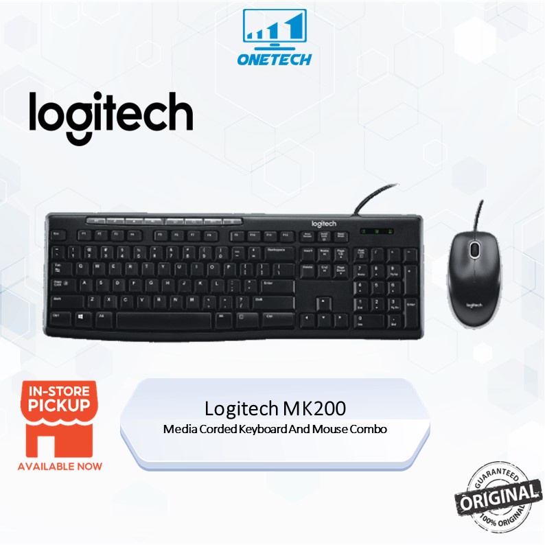 Logitech Mk200 Media Corded Keyboard And Mouse Combo Shopee Malaysia