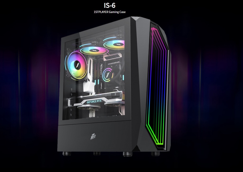 1st Player Infinite Space IS6 / IS-6 BLACK WHITE Gaming Case Chassis ...