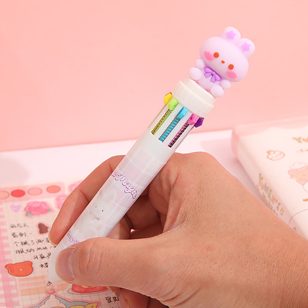 10 Color Cartoon Rabbit Ballpoint Pen 0.5 Mm Gel Pens Writing ...