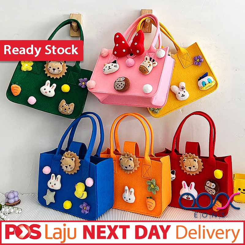 💖 ENVIRONMENTAL 💖 Cute Cartoon Large Felt Handbag Shopping Groceries ...