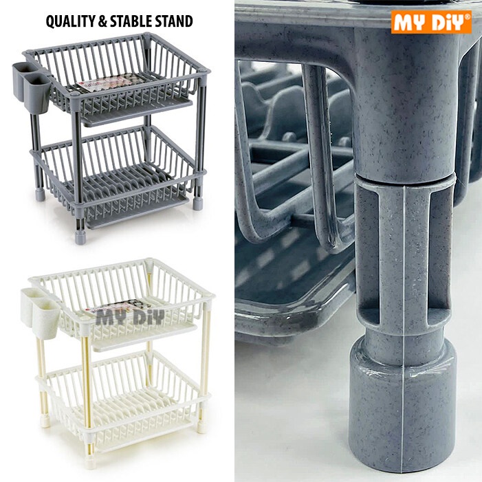 MYDIYHOMEDEPOT - ELIANWARE E-287 2 Tier Kitchen Dish Drainer Dish Rack ...