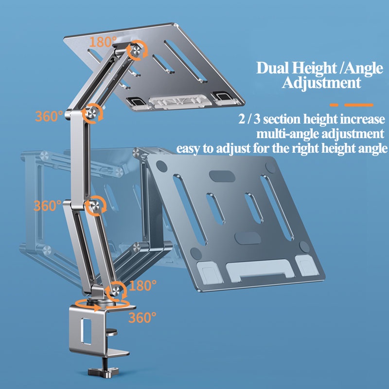 OATSBASF 360°Rotatable Laptop Stand Clamp Tablet Hightening Support ...